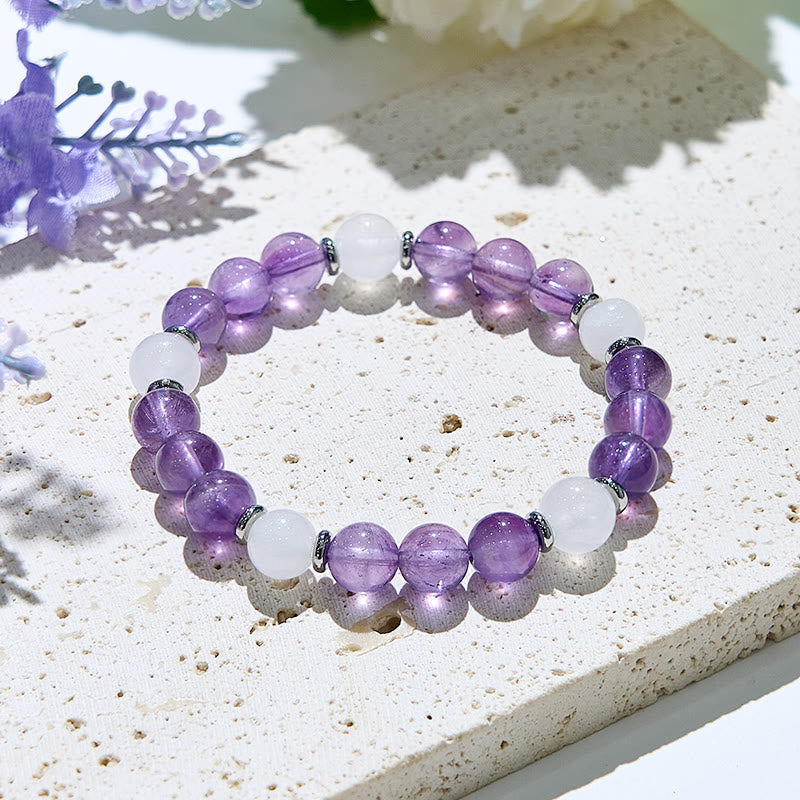 Evolvegem "Lavender Hush" Amethyst White Jade Bracelet – evolvegem