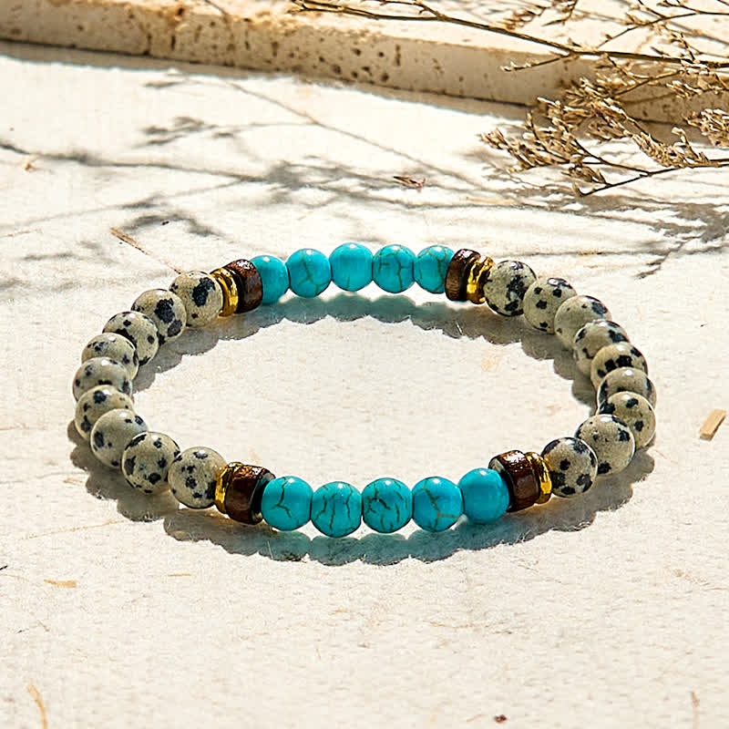 Evolvegem "Stellar Drizzle" Dalmatian Jasper Turquoise Bracelet – evolvegem