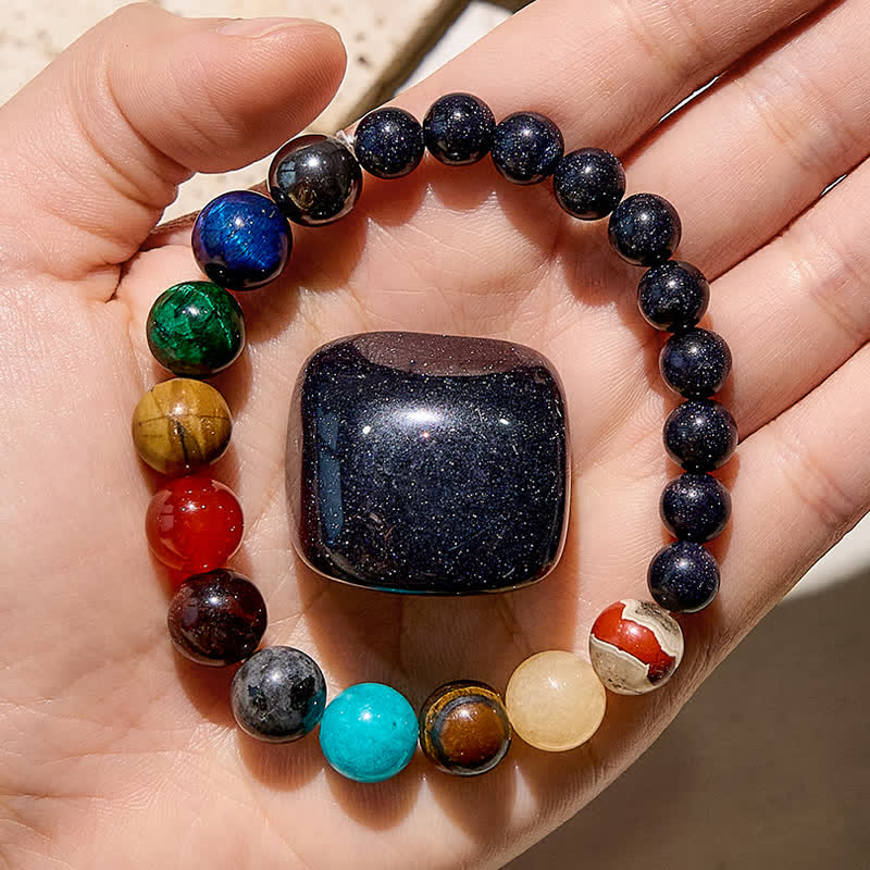 Evolvegem "Celestial Harmony" Cosmic Galaxy Chakra Stone Bracelet ...