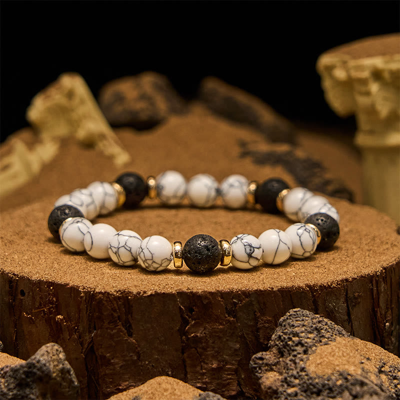 Evolvegem "Hephaestus' Lace" Howlite Lava Stone Bracelet – evolvegem